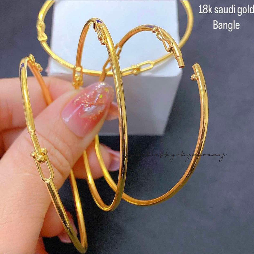 Hardware Bangle Solid 18k Saudi Gold – Sparkles PH