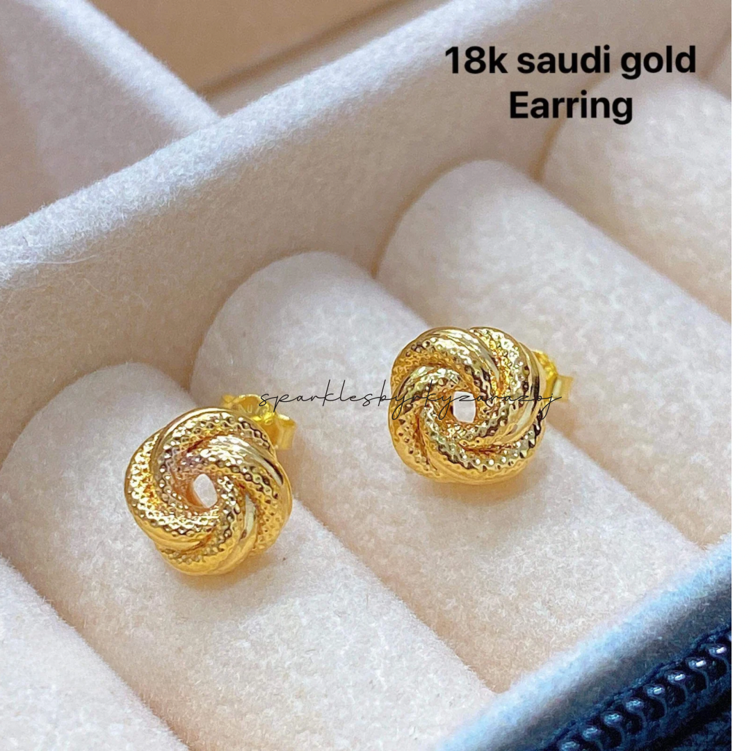 Mini Ensaymada Earrings 18k Saudi Gold – Sparkles PH