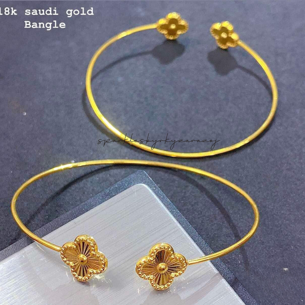 Twin VCA Bangle Solid 18k Saudi Gold – Sparkles PH