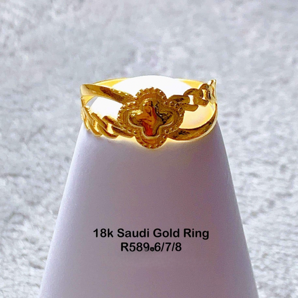 Centered Cross Ring 18k Saudi Gold – Sparkles PH