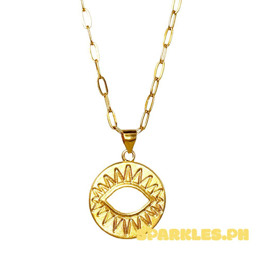 18k Saudi Gold Set Anti Evil Eye + Micro Paperclip Makapal 20 ...