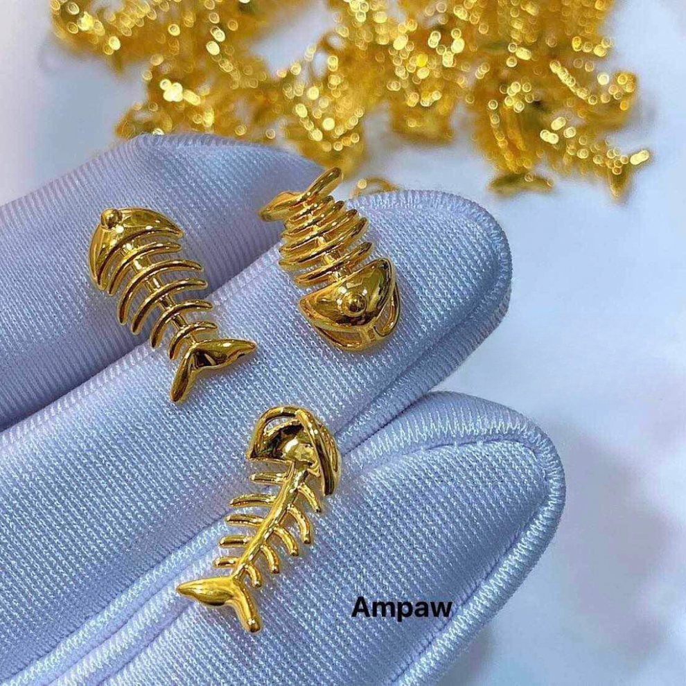 Fish Bone Pendant Ampaw 18k Saudi Gold – Sparkles PH