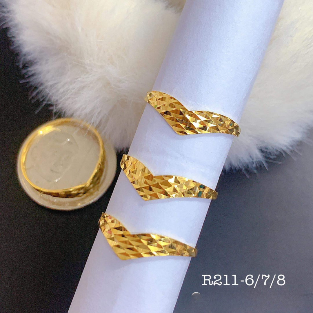 Diacut V Style Ring Solid 18k Saudi Gold – Sparkles.ph