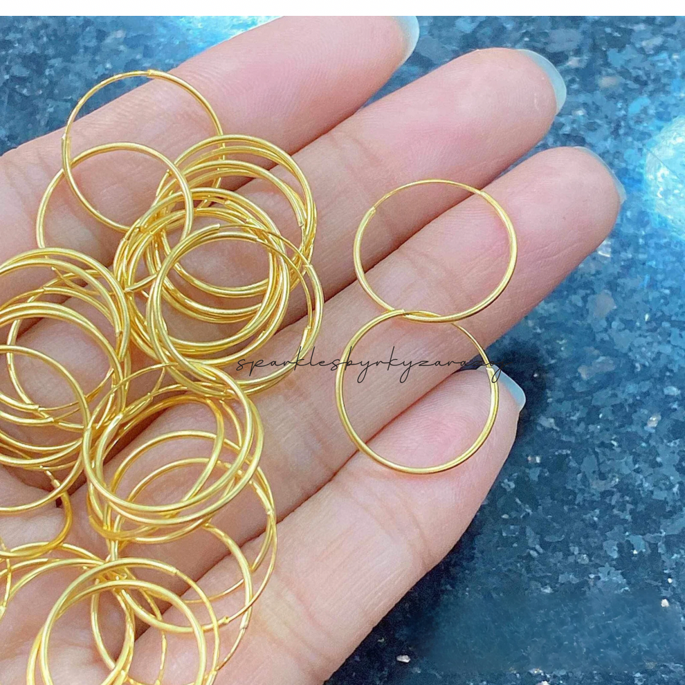 18k Saudi Gold 15mm Loop Earring – Sparkles.ph