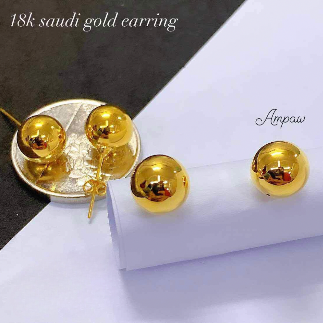 Ball Earrings Ampaw 18k Saudi Gold – Sparkles.ph