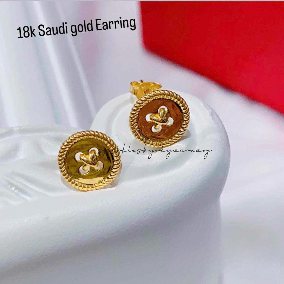 18k Saudi Gold Botton Style Earring – Sparkles.ph