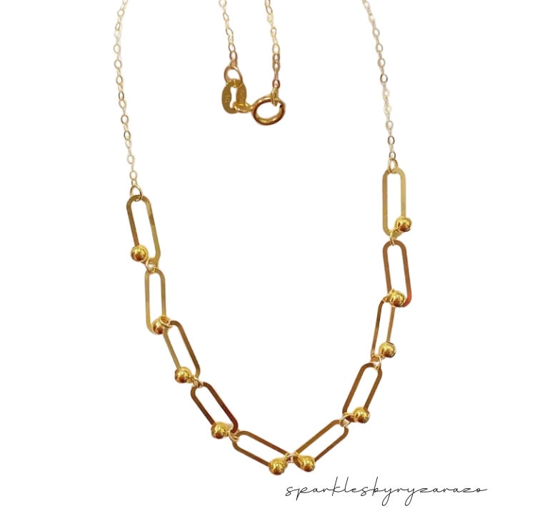 18k Saudi Gold Paperclip Ball Necklace – Sparkles.ph