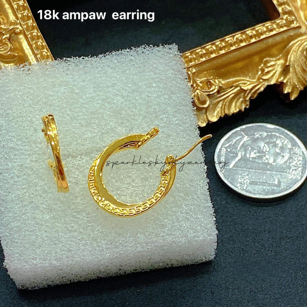 Chunky Earrings Ampaw 18k Saudi Gold – Sparkles PH