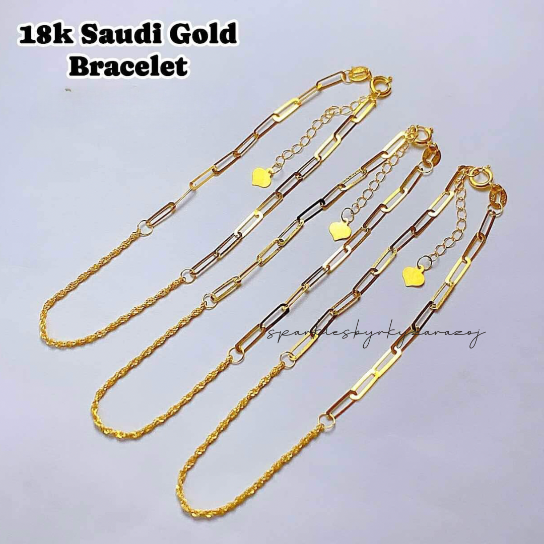 Half Palay Paperclip Bracelet 18k Saudi Gold – Sparkles PH