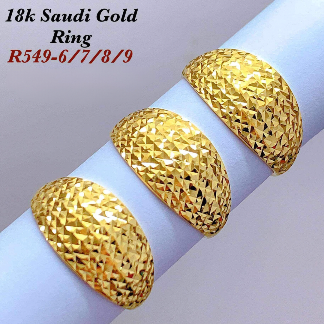 Big Size Diacut Ring Solid 18k Saudi Gold – Sparkles PH