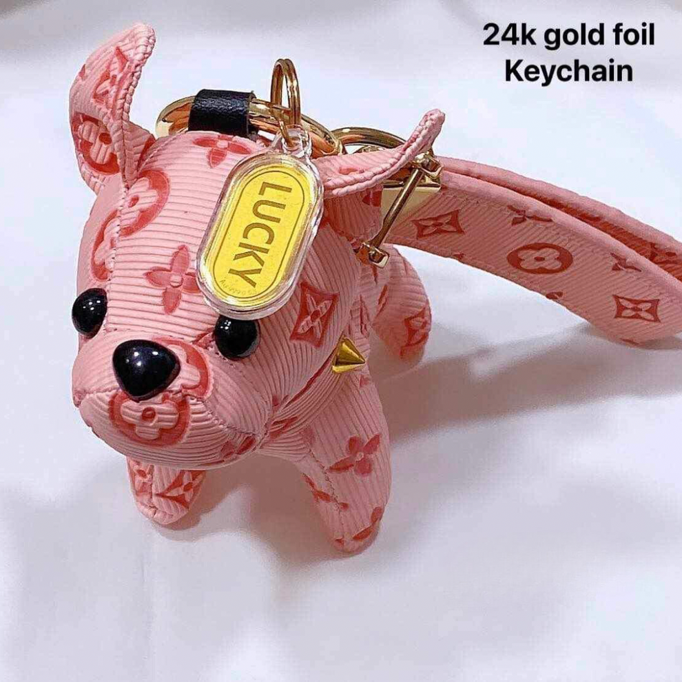 Pink Piggy KeyChain Lucky Charm 24k Gold – Sparkles PH