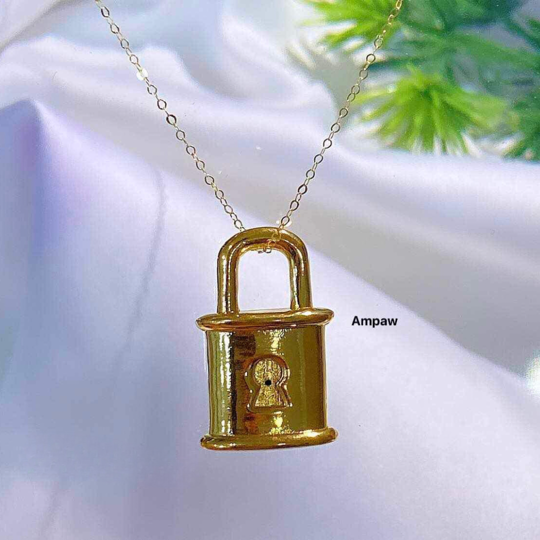 Set Golden Padlock Chain & Pendant Ampaw 18k Saudi Gold – Sparkles.ph