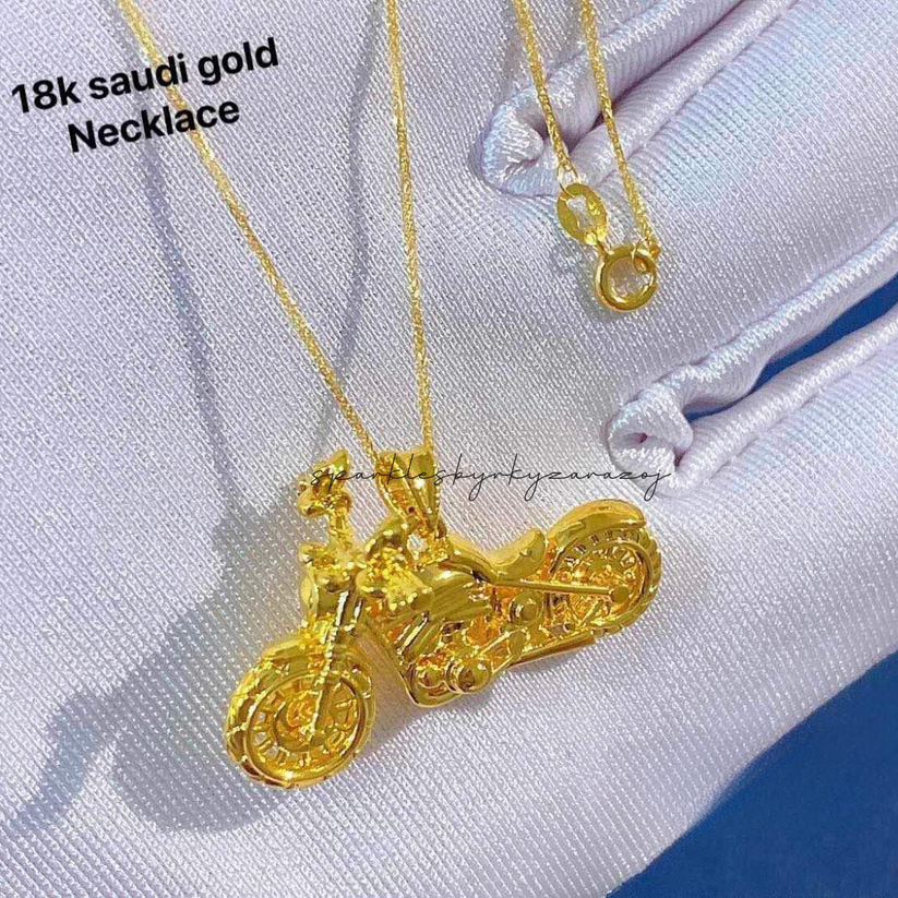 Set Harley Pendant & Chain Necklace Ampaw 18k Saudi Gold – Sparkles PH