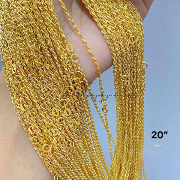 Rope Chain 20” Necklace Solid 18k Saudi Gold – Sparkles.ph