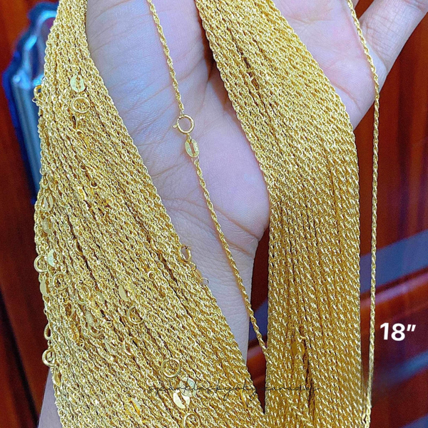 Rope Chain 18” Necklace Solid 18k Saudi Gold – Sparkles.ph