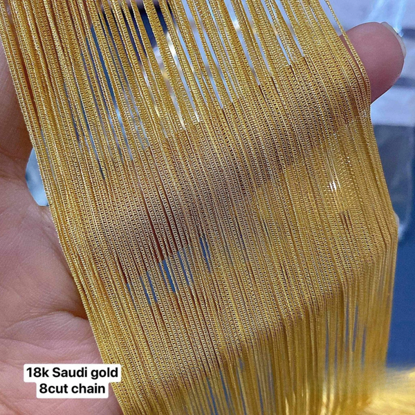 8Cut Chain 20” Solid 18k Saudi Gold – Sparkles.ph