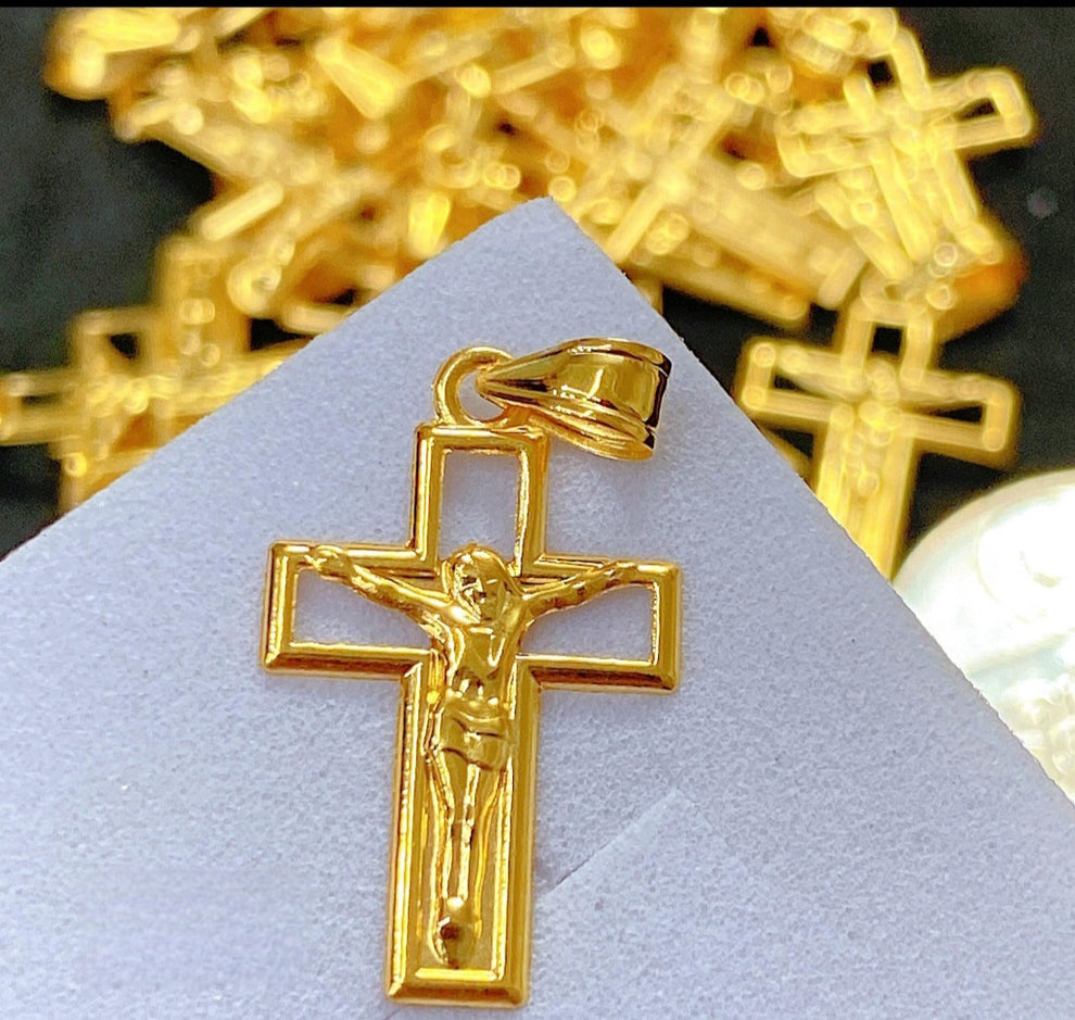 Engraved Jesus Cross Pendant – Sparkles.ph