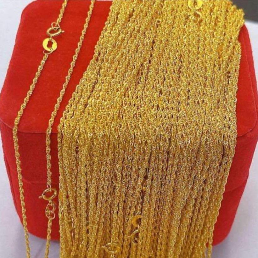 18k Saudi Gold Rope Chain 16" - SKU-6XZFFK87 – Sparkles.ph